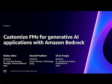 Free Video: Customizing Foundation Models for Generative AI Applications with Amazon Bedrock ...