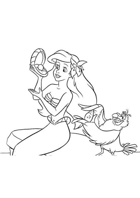 Ariel Explora Tesoros Con Scuttle Para Imprimir E Colorir