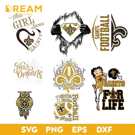 New Orleans Saints Bundle Svg New Orleans Saints Svg Nfl Svg Png D