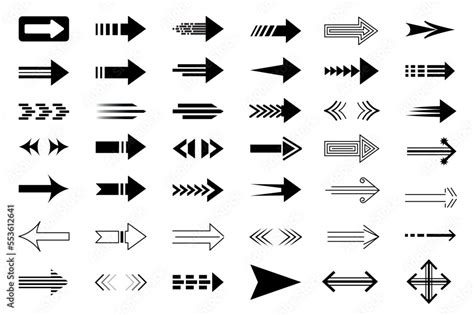 Arrows Isolated Graphic Elements Set In Flat Design Bundle Of