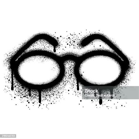 검은 스프레이 페인트로 안경 낙서 벡터 일러스트 레이 션 Yarn Bombing에 대한 스톡 벡터 아트 및 기타 이미지 Yarn Bombing 거리 거친 Istock