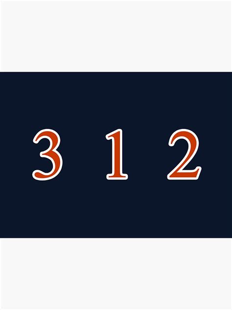 312 Area Code Chicago Bears Colors Sticker By Redwise Redbubble