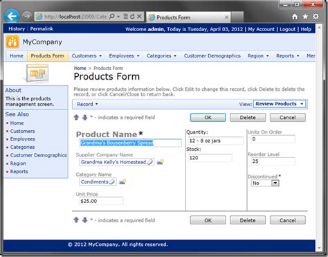 Code On Time User Interface Form Templates Creating A Form Template