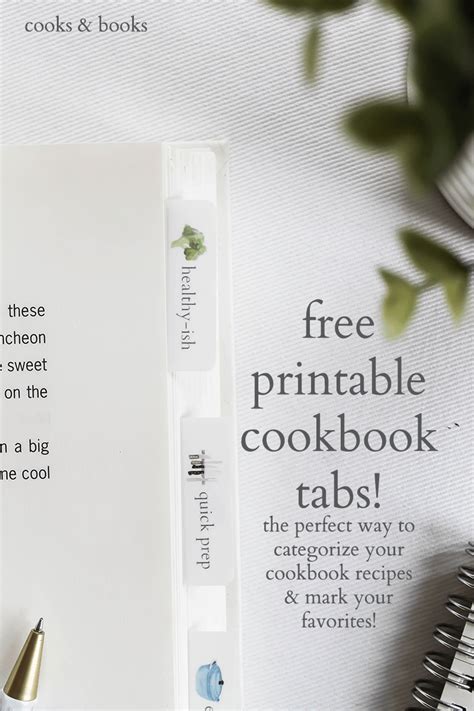Free Cookbook Index Tabs
