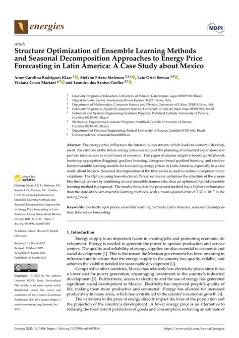 Pdf Structure Optimization Of Ensemble Learning Methods And Seasonal Decomposition Approaches
