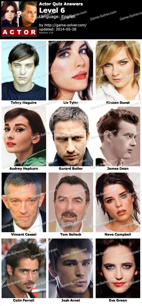Actor Quiz Level 6 Answers Game Solver