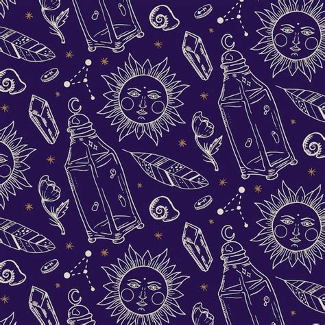 Free Vector Hand Drawn Celestial Pattern Design