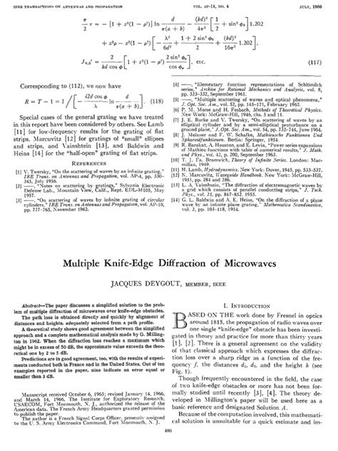 1966multiple Knife Edge Diffraction Of Microwaves Pdf