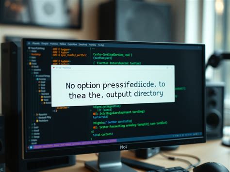 Résoudre l Erreur No Option Specified for the Output Directory lors de la Création d un