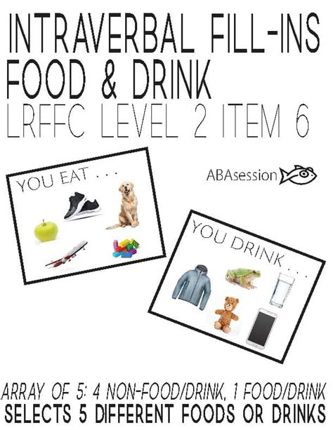 Lrffc 6m Intraverbal Fill Ins Food And Drink By Abasession Tpt