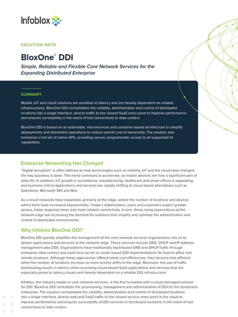 Infoblox Solution Note Bloxone Ddi Pdf Cloud Computing Internet Of Things