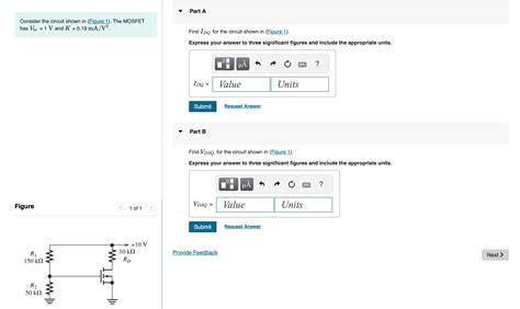 Solved Part A Consider The Circuit Shown In Figure 1 The Mosfet