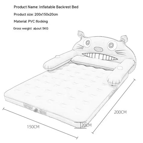 추천제품 2 인용 20015020cm Pvc 몰려 등받이 접이식 풍선 캠핑 매트 에어 침대 사쿠션 슬리핑 패드 전기 펌프 포함 소개