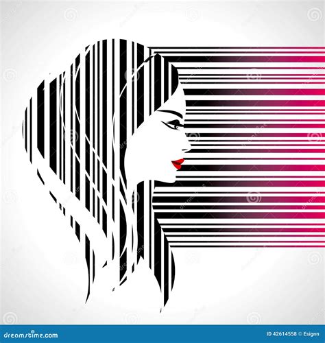 Fashion Lady Make On Bar Code Stock Vector Illustration Of Coiffure Facial 42614558