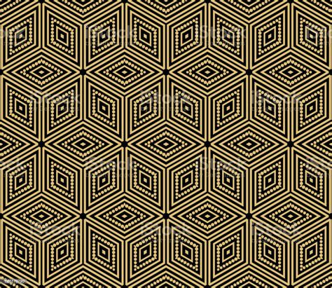 벡터 큐브와 현대 완벽 한 기하학적 패턴입니다 추상적인 기하학입니다 배경 인쇄 패션 Hipster 디자인입니다 블랙 골드 색상