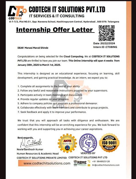 manasi shinde on linkedin internship codtech machinelearning cloudcomputing