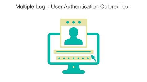 multiple login user authentication colored icon in powerpoint pptx png and editable eps format