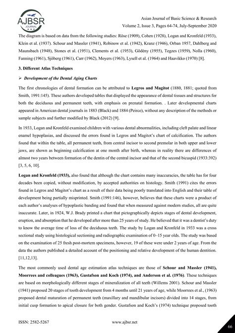 Different Dental Aging Charts Or Atlas Methods Used For Age Estimation A Review Pdf