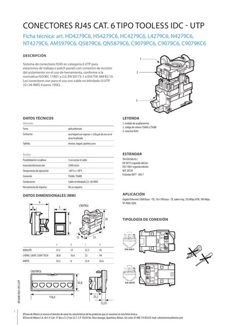 Conectores Rj45 Cat 6 Tipo Tooless Idc Utp