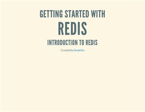 Getting Started With Redis Speaker Deck
