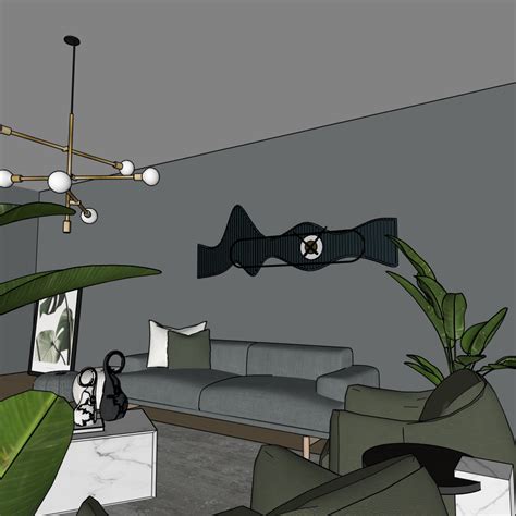 Modern Decorative Wall Clock Sketchup 2021 Model Nice Tower