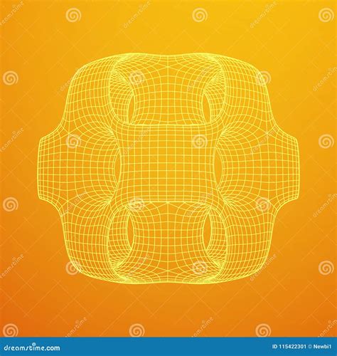 Wireframe Ported Cube Stock Vector Illustration Of Information