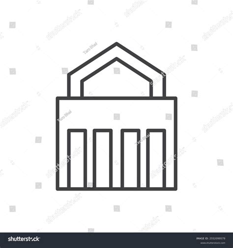 City Hall Building Icon Line Style Stock Vector Royalty Free 2552099579 Shutterstock