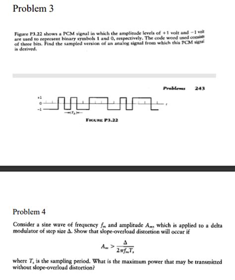 Solved Figure P3 22 Shows A PCM Signal In Which The Chegg Com