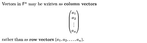 Linear Algebra The Notation Xinmathsf F N Means X A Tuple Or A