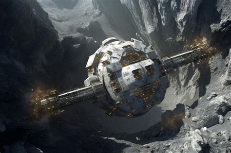 Premium Ai Image Space Mining And Asteroid Exploration Future
