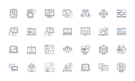 Technology Line Icons Collection Innovation Automation Robotics Algorithm Artificial