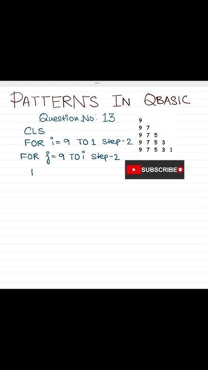 Qbasic Patternpart 13youtubeshorts Shots Sort Qbasic Pattern Youtube
