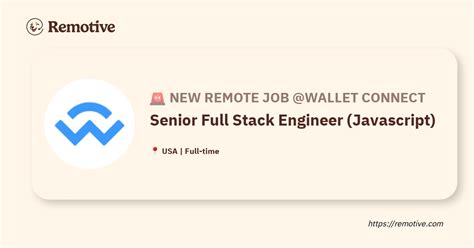 Hiring Senior Full Stack Engineer Javascript Wallet Connect