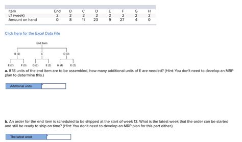 solved click here for the excel data file a if 18 units of