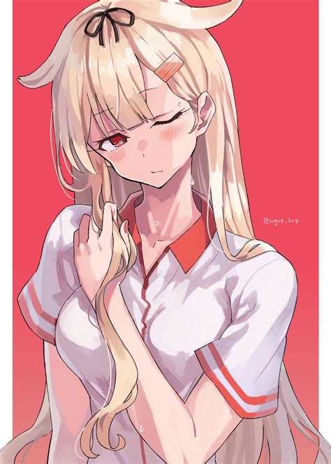Safebooru 1girl Blonde Hair Breasts Collared Shirt Dress Shirt Hair