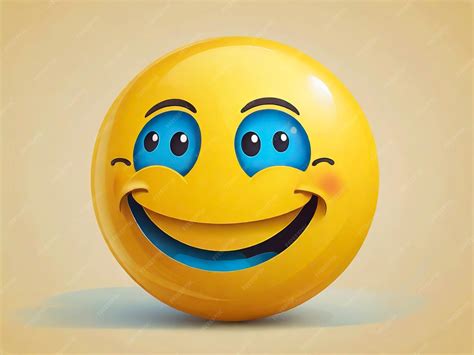 Premium Photo A Yellow Smiley Face With Blue Eyes And A Yellow Smiley