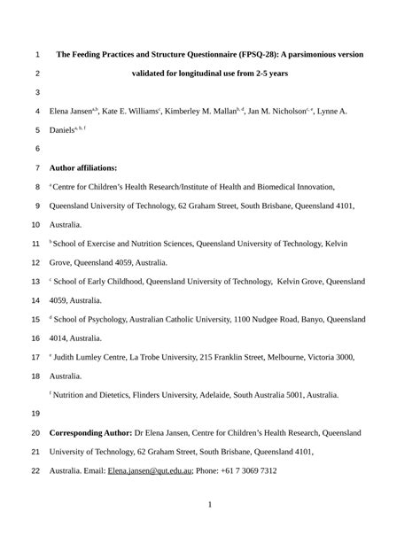 Pdf The Feeding Practices And Structure Questionnaire Fpsq 28 A Parsimonious Version