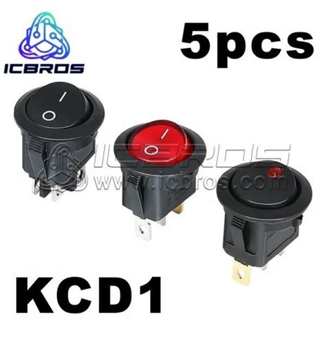 토글 스위치 조명이 있는 소형 전원 공급 장치 보트 타입 상단 원형 하부 타입 단추 432 핀 2 기어 티몬