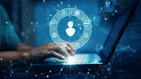 Digital Technology Concept Cyber Security Data Protection Internet Network Connection Person