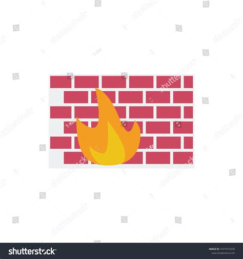 Firewall Computer Icon Vector Illustration Stock Vector Royalty Free Shutterstock