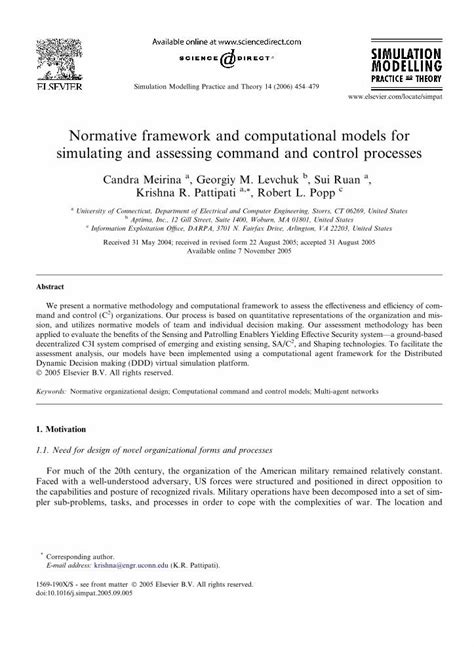 Pdf Normative Framework And Computational Models For Simulating And