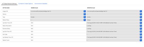 Getting The Iot Edge Module Settings Stack Overflow
