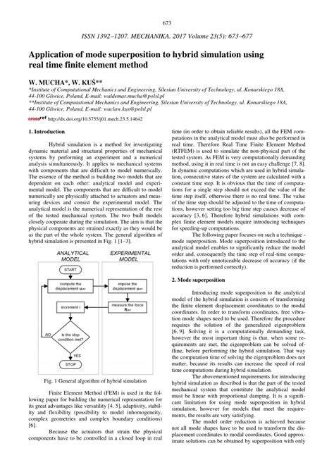 Pdf Application Of Mode Superposition To Hybrid Simulation Using Real Time Finite Element Method