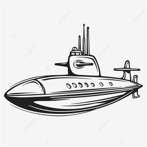 만화 잠수함 개요 수중 잠망경 선의 Png 일러스트 및 이미지 에 대한 무료 다운로드 Pngtree