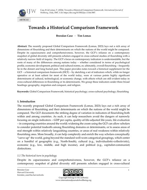 Pdf Towards A Historical Comparison Framework