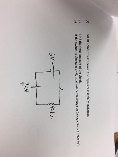 Solved An RC Circuit Is As Shown The Capacitor Is Initially Chegg