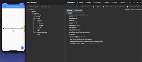 플러터 DevTools Flutter Inspector