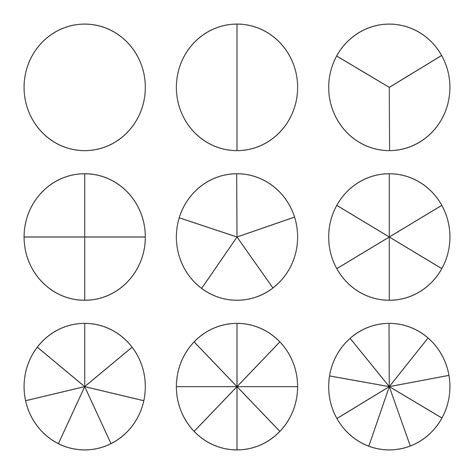 Segment Slice Icon Pie Chart Template Circle Section Graph Line Art