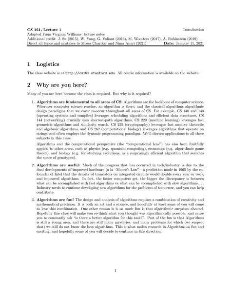 Lecture Notes Introduction CS Lecture Introduction Adapted From Virginia Williams