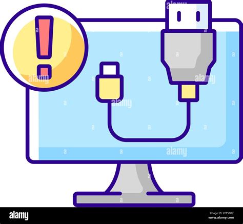 Usb Does Not Work Rgb Color Icon Stock Vector Image And Art Alamy